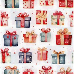 Papierservietten "Geschenke", 33 x 33 cm, 20 Stück