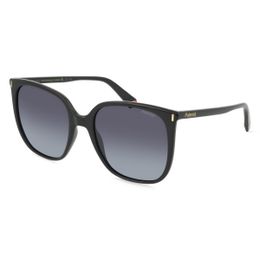 Polaroid PLD 6218/S | Damen-Sonnenbrille | Fassung: Vollrand, Quadratisch, Kunststoff, Schwarz | Glasfarbe: Grau