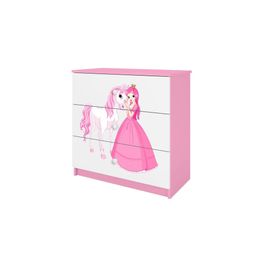 Höffner Kommode Prinzessin und Pferd rosa/pink Maße (cm): B: 81 H: 80,5 » Höffner