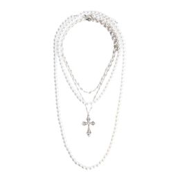 Bershka Kette Damen Größe One Size silber / weiß