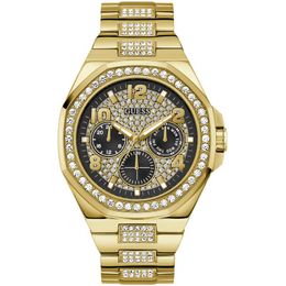 Guess Herren Multifunktionsuhr &raquo;EMPIRE&laquo; Quarzuhr, Armbanduhr, Herren, Datum, 12/24-Std.-Anzeige,Kristallsteine gold