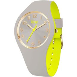 Ice Watch ICE-WATCH Quarzuhr »ICE duo chic - Small - 3H« Armbanduhr, Damenuhr, Silikonarmband, analog grau, limette Schicke Armbanduhr für Damen