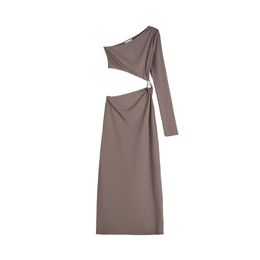 Bershka Kleid Damen Gr&ouml;&szlig;e 34 taupe Winterkleid