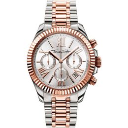 Thomas Sabo Chronograph »DIVINE CHRONO« Quarzuhr, Armbanduhr, Damen, Datum, Stoppfunktion, 12/24-Std.-Anzeige roségoldfarben-silberfarben...