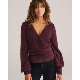 WE Fashion Strickjacke Damen Gr&ouml;&szlig;e M aubergine