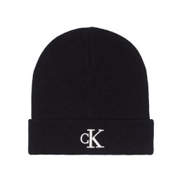Calvin Klein Jeans Beanie »MONOGRAM EMBRO BEANIE« mit Stickerei Black/Bone White