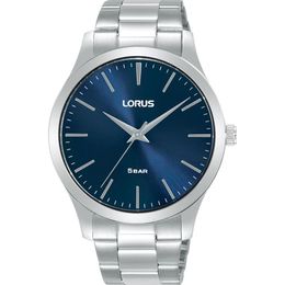 Lorus Quarzuhr Armbanduhr, Herrenuhr, Damenuhr, Edelstahlarmband silberfarben-dunkelblau Klassische Uhr f&uuml;r Sie & Ihn