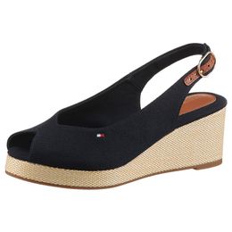 Tommy Hilfiger Keilsandalette »FLAG MID WEDGE ESPAD SLINGBACK«, Plateau, Sommerschuh, Riemchensandale mit verstellbarer Schnalle dunkelblau 41 41...