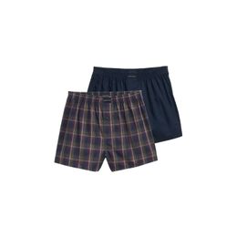 Tom Tailor Herren Kurze Boxershorts im 2er-Pack, blau, Kariert, Gr. S/4