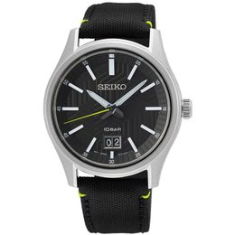 Seiko Quarzuhr Armbanduhr, Damenuhr, Herrenuhr, Saphirglas, Datum schwarz 0 Leger wirkende Uhr für Sie & Ihn