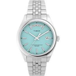 Timex Quarzuhr »LEGACY« Armbanduhr, Herrenuhr, Damenuhr, unisex, Datum, Leuchtzeiger silberfarben Wunderschöne Armbanduhr für Sie & Ihn