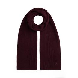 Tommy Hilfiger Strickschal »TH FLAG PIMA COTTON CASH SCARF« mit Logostickerei, mit Kaschmiranteil Unisex Deep Burgundy Melange