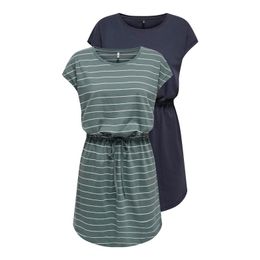 Only Shirtkleid »ONLMAY LIFE S/S DRESS 2 PACK CS JRS« 2er-Pack, Sommerkleid Night Sky Pack:Balsam green stripe cloud dancer XXL (44) - N-Gr N-Gr...