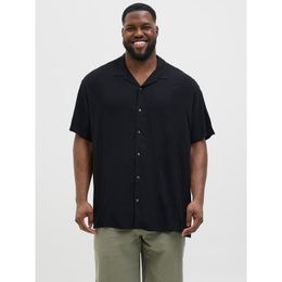 Jack & Jones PlusSize JACK & JONES PLUSSIZE Kurzarmhemd »JJEJEFF SOLID RESORT SHIRT S/S SN PLS« Black 4XL - N-Gr N-Gr 4XL Cooles Hemd von Jack & Jones Plus Size