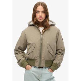 Superdry Bomberjacke »HOODED MA1 BOMBER JACKET« mit Kapuze Light Khaki Green XL XL Bomberjacke von Superdry
