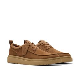 Clarks Schn&uuml;rschuh &raquo;Polden Moc&laquo;, Schn&uuml;rschuh, Business Schuh, Mokassin im Casual Look Cola Suede 43 43 Obermaterial aus erstklassigem Leder mit...