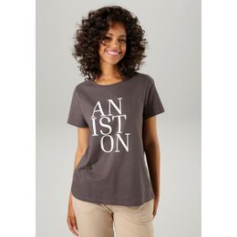 Aniston Casual Damen Aniston CASUAL T-Shirt mit Aniston-Schriftzug grau 42
