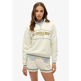 Superdry Sweatshirt »COUNTRY CLUB LOOSE HALF ZIP« Off White M M Sweater von Superdry