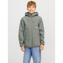 Jack & Jones JACK & JONES JUNIOR Softshelljacke »JJTHEO wasserabweisend und pflegeleicht für Alltag« mit Kapuze unifarben, modisch, regular fit, Web, Kapuze...