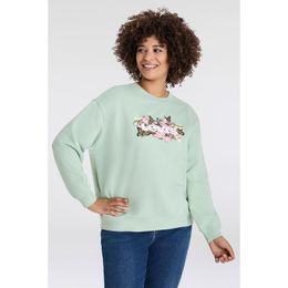 LEVI'S&reg; PLUS LEVI'S PLUS Sweatshirt &raquo;PL GR EVERYDAY CREW&laquo; LILLES AND BUTTERFLIES BW FILL SILT GREEN XXXL (54/56) XXXL (54/56) Sweatshirt EVERYDAY CREW von...