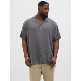 Jack & Jones PlusSize JACK & JONES PLUSSIZE Kurzarmhemd &raquo;JJEJEFF SOLID RESORT SHIRT S/S SN PLS&laquo; Castlerock 3XL - N-Gr N-Gr 3XL Cooles Hemd von Jack & Jones Plus Size