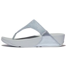 fitflop Zehentrenner »LULU SHIMMERLUX TOE-POST SANDALS«, Keilabsatz, Sommerschuh, Schlappen in schimmernder Optik hellblau 40 40 Mit weichem Zehensteg
