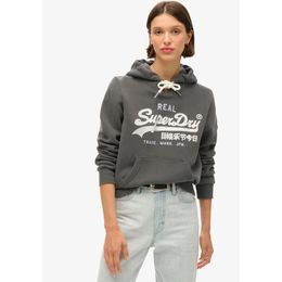 Superdry Kapuzensweatshirt »EMBELLISHED VL GRAPHIC HOOD« Washed Black XL XL Cooler Hoodie von Superdry