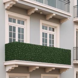 Balkonsichtschutz HWC-O92, Sichtschutz Windschutz Verkleidung für Balkon Terrasse Zaun, 100x300cm Blatt