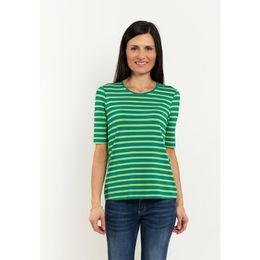 Seidel Moden Damen T-Shirt mit Streifenmuster, MADE IN GERMANY gr&uuml;n 44