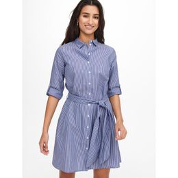 Jacqueline de Yong JDY Hemdblusenkleid »HALL 3/4 SHIRT DRESS WVN NOOS« Sommerkleid Wedgewood Stripes:WHITE 34 (XS) - N-Gr N-Gr 34 (XS) Bequeme Passform: Loose Fit...