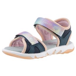 Superfit Sandale »PEBBLES WMS: mittel« Sandalette mit süßem Glitzerverschluss, Größenschablone zum Download BLAU-ORANGE 26 26 Sandale mit...