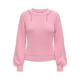 Only Rundhalspullover &raquo;ONLTAYLOR LIFE LS O-NECK BLING KNT&laquo; Fuchsia Pink Detail:Rhinestone XS (34) XS (34) Pullover von Only