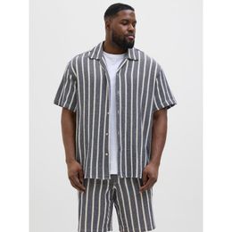 Jack & Jones PlusSize JACK & JONES PLUSSIZE Kurzarmhemd »JORCOBA STRIPE RESORT SHIRT SS SN PLS« Ocean Cavern 6XL - N-Gr N-Gr 6XL Cooles Hemd von Jack & Jones Plus Size