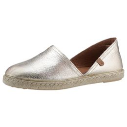 VERBENAS Espadrille &raquo;CARMEN NUCLEO METAL&laquo;, Slipper, Sommerschuh, Strandschuh im Metallic Look goldfarben 41 41 Espadrille mit Gummizug innen an der...