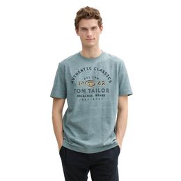 Tom Tailor T-Shirt mit Logo Print grey mint navy injected M M T-Shirt von Tom Tailor