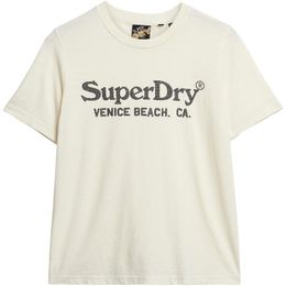 Superdry T-Shirt »METALLIC VENUE RELAXED TEE« Vintage Black Slub L L Bedrucktes Shirt von Superdry