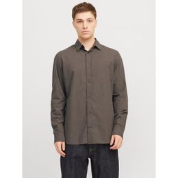 Jack & Jones JACK & JONES Langarmhemd »JJESUMMER SHIRT LS SN« mit Hemdkragen Falcon XS - N-Gr N-Gr XS Cooles Hemd von Jack & Jones