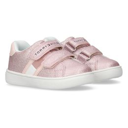 Tommy Hilfiger Sneaker, Klettschuh, Mädchen Schuh mit Metallic Effekt rosa Glitzer 22 22 Sneaker von Tommy Hilfiger mit Metallic Schimmer