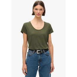 Superdry Kurzarmshirt »SCOOP NECK TEE« Army Khaki Green S S Schickes Shirt von Superdry
