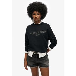 Superdry Sweatshirt »SPORT LUXE LOOSE CREW« Vulcan Black L L Sweater von Superdry