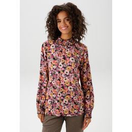 Aniston Casual Damen Aniston CASUAL Schlupfbluse mit romantischen, farbenfrohen Bl&uuml;ten bedruckt rosa 46