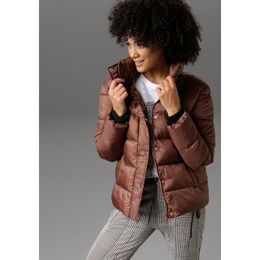Aniston CASUAL Steppjacke im trendigen Two-tone-Dessin zimt 38 38 Wattierte Damenjacke mit Stehkragen