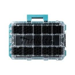 Makita MAKTRAK Organizer tief M, Werkzeugkiste blau/transparent, Transparenter Deckel