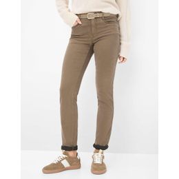 Brax Damen Five-Pocket-Hose Style MARY CARAMEL, denim dunkelbraun, Gr. 36