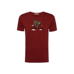 Greenbomb T-Shirt 'Animal Sloth Ice' Herren Gr&ouml;&szlig;e XS weinrot / schwarz