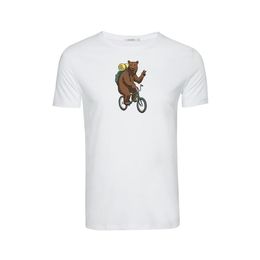 Greenbomb T-Shirt 'Animal Bear Bike' Herren Größe M braun / grün / weiß