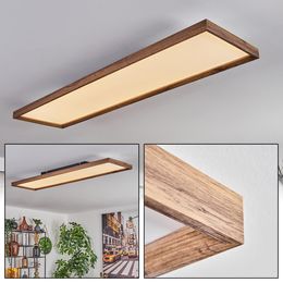 hofstein Longvic Deckenleuchte LED Holzoptik, Schwarz, 1-flammig