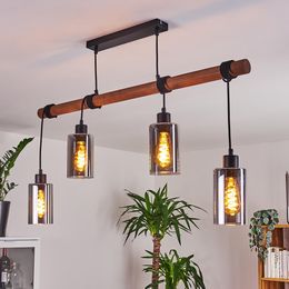 hofstein Hunouri H&auml;ngeleuchte Holz dunkel, Schwarz, 4-flammig