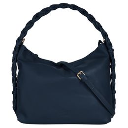 Umhängetasche Samantha Look, Damen, Gr. B/H/T: 35cm x 27cm x 11cm onesize, blau, Leder, clean, Taschen, echt Leder, Made in Italy