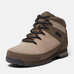 Schnürboots Timberland "EURO SPRINTMID LACE UP BOOT", Gr. 42, braun (md grau nubuck w dk braun), Leder, Sportlich, Schuhe, Winterstiefel, Schnürstiefel, Winterschuhe